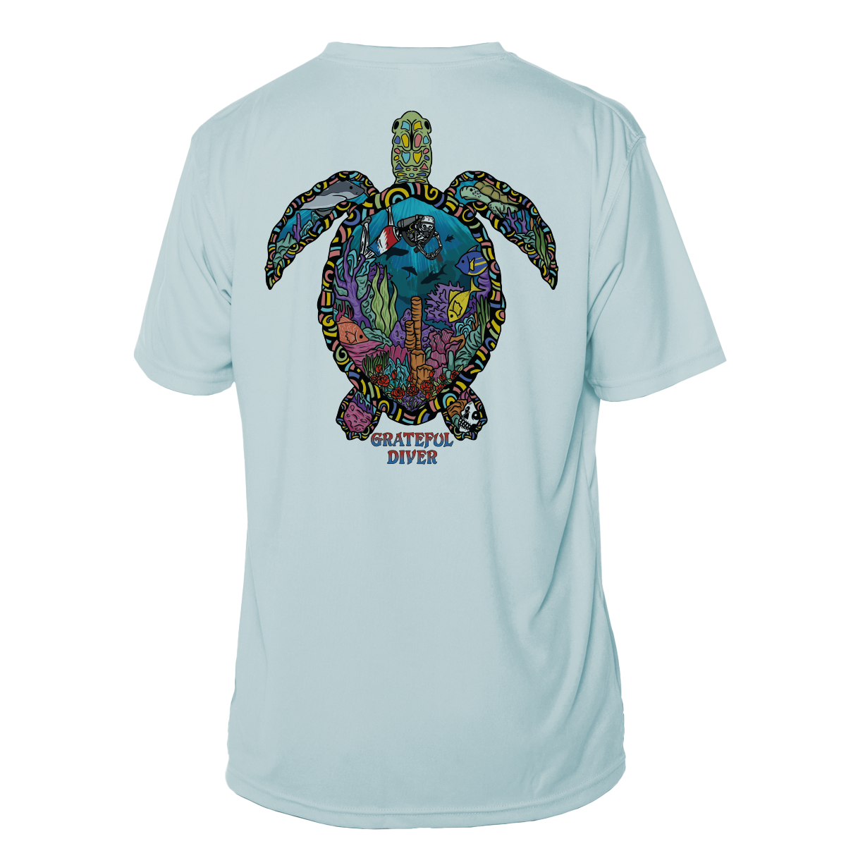 Grateful Diver Psychedelic Turtle Short Sleeve UV Shirt
