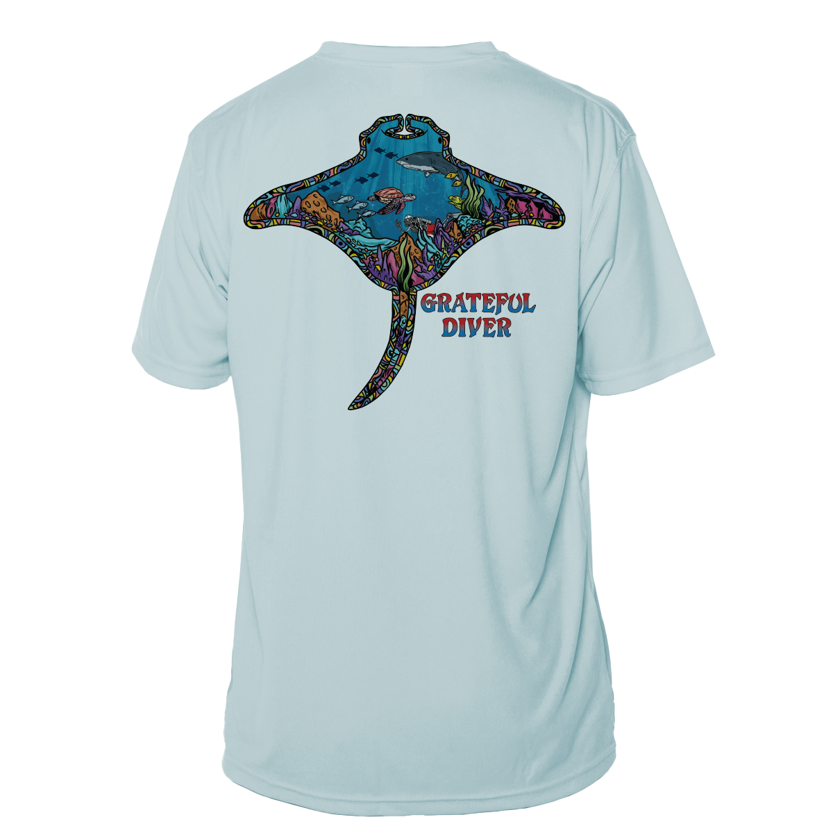 Grateful Diver Psychedelic Manta Ray Short Sleeve UV Shirt